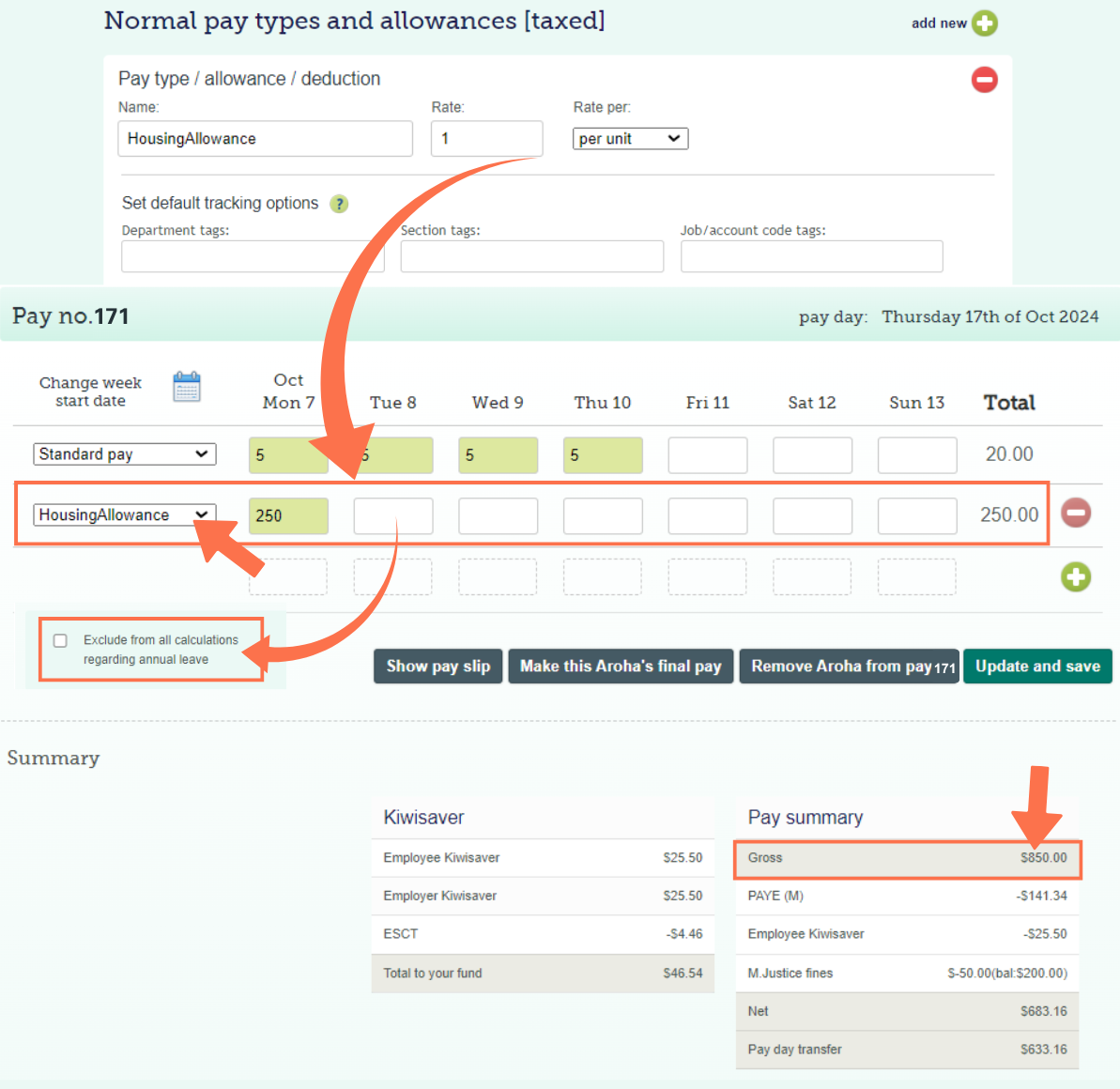 Creating a Taxable Allowance Custom Pay Type for Housing and Accommodation
